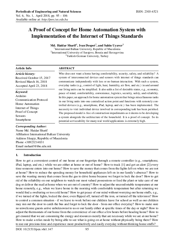 (PDF) A proof of concept for home automation system with implementation ...