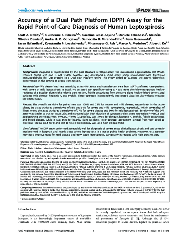 (PDF) Accuracy of a Dual Path Platform (DPP) Assay for the Rapid Point ...