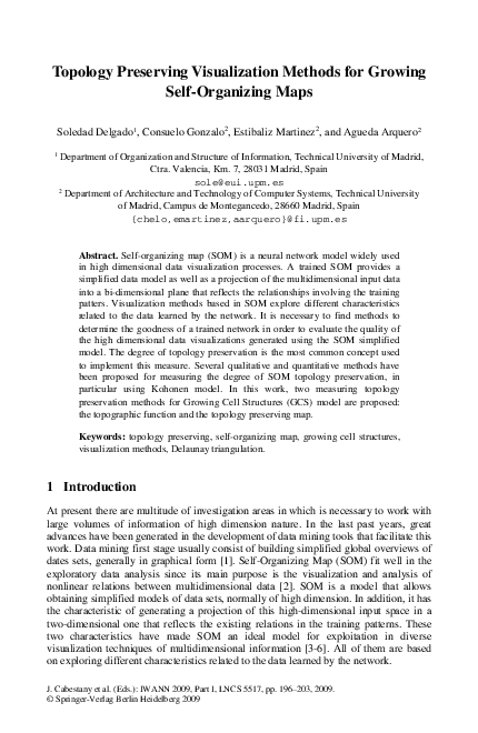 (PDF) Topology Preserving Visualization Methods for Growing Self-Organizing Maps