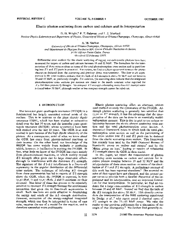 (PDF) Elastic photon scattering from carbon and calcium and its ...