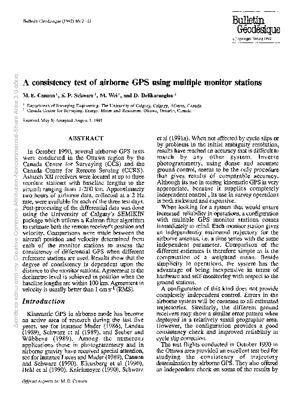 (PDF) A consistency test of airborne GPS using multiple monitor stations