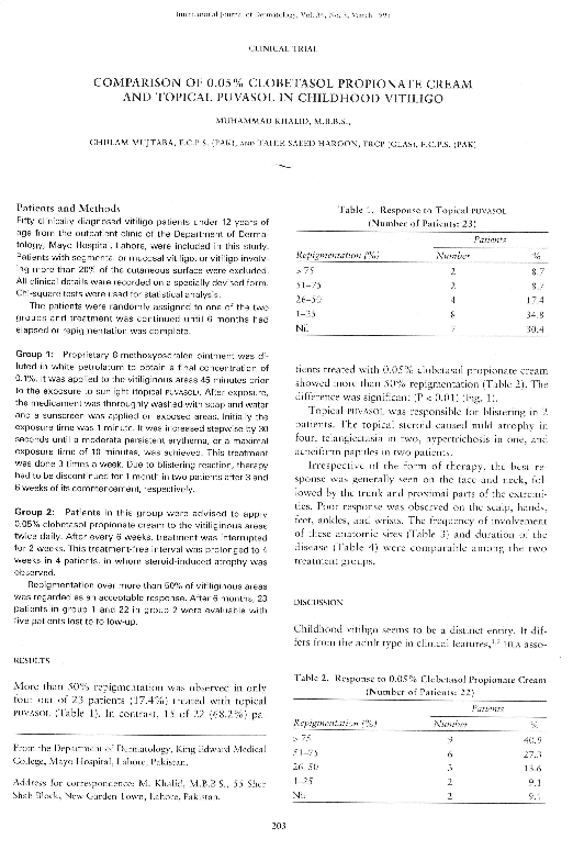 (PDF) Comparison of 0.05% Clobetasol Propionate Cream and Topical ...