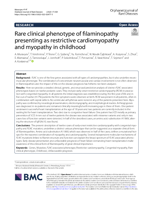 (PDF) Rare clinical phenotype of filaminopathy presenting as ...