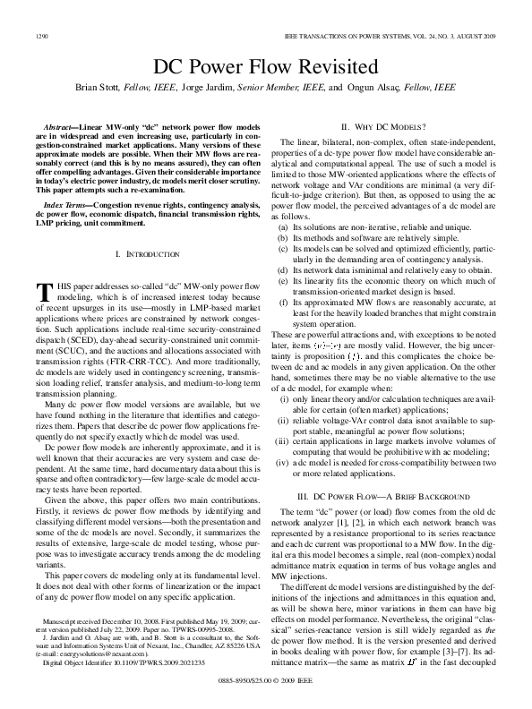 (PDF) DC Power Flow Revisited