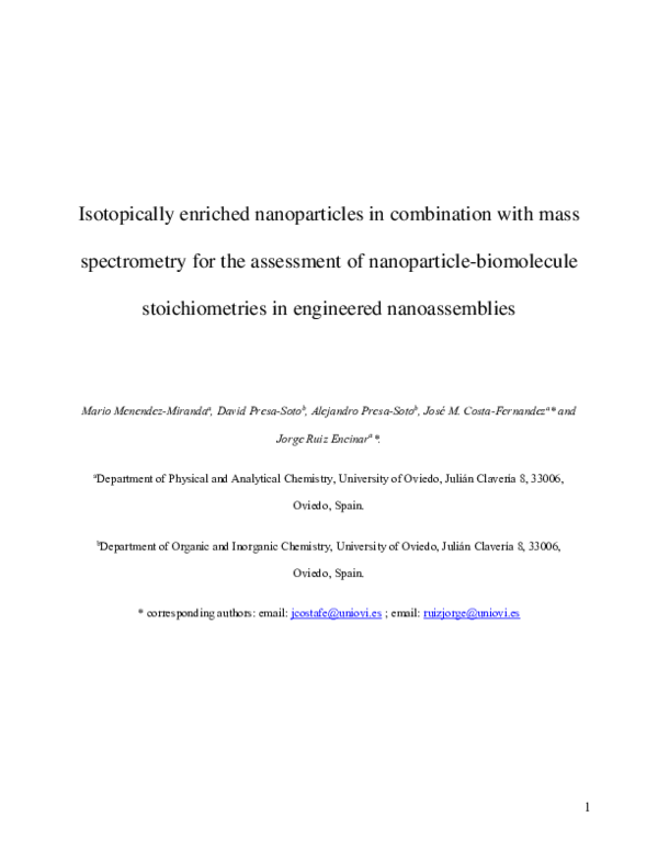 (PDF) Isotopically enriched nanoparticles in combination with mass ...