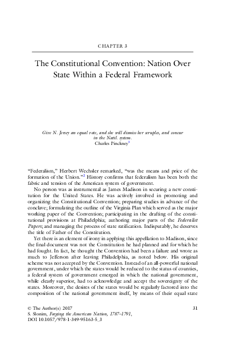 (PDF) The Constitutional Convention: Nation Over State Within a Federal ...