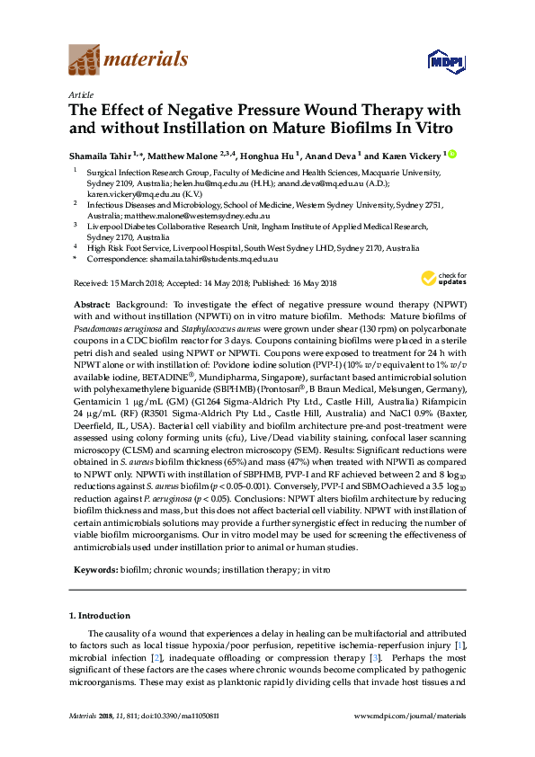 (PDF) The effect of negative pressure wound therapy with periodic ...