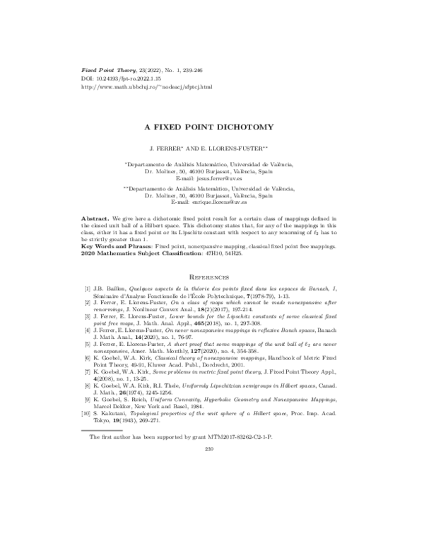 (PDF) A fixed point dichotomy