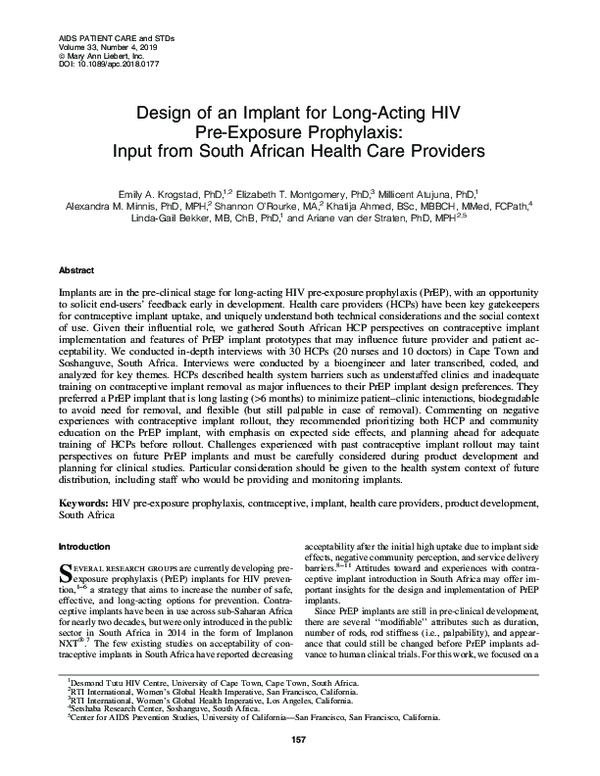 (PDF) Design of an Implant for Long-Acting HIV Pre-Exposure Prophylaxis ...