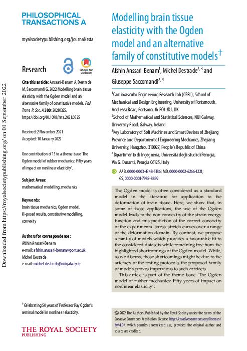 (PDF) Modelling brain tissue elasticity with the Ogden model and an ...