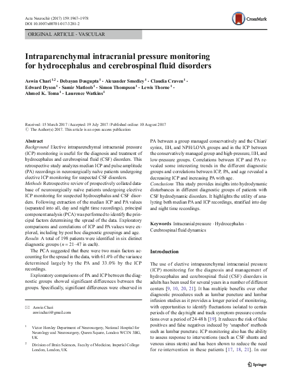 (PDF) Intraparenchymal intracranial pressure monitoring for ...