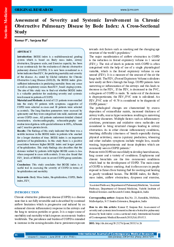 (PDF) Assessment of Severity and Systemic Involvement in Chronic ...