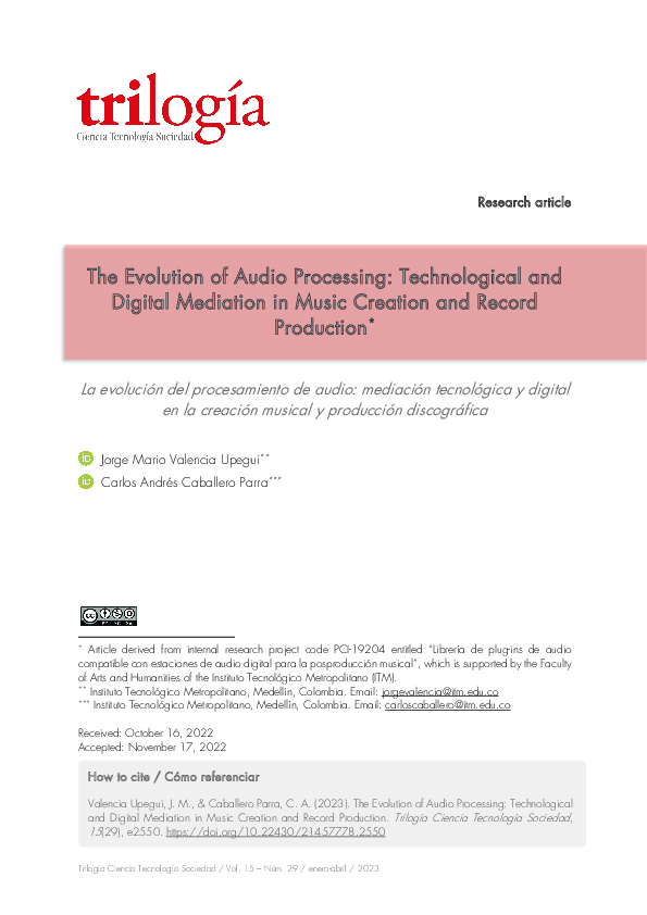 (PDF) The Evolution of Audio Processing: Technological and Digital ...
