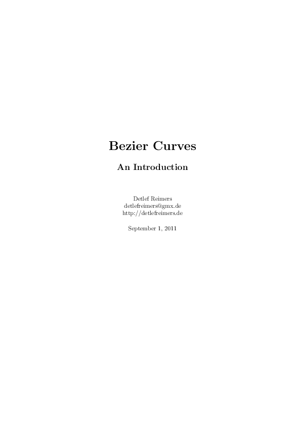 (PDF) Bezier Curve Basics