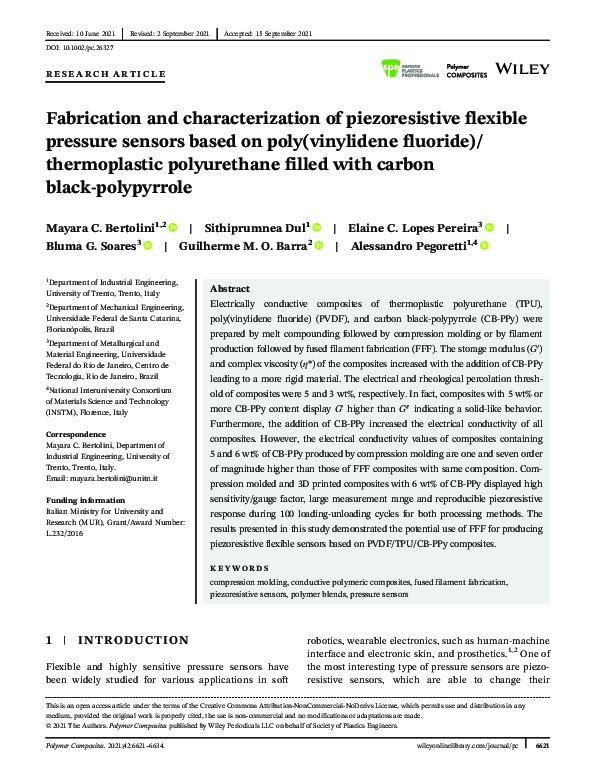 (PDF) Fabrication and characterization of piezoresistive flexible ...