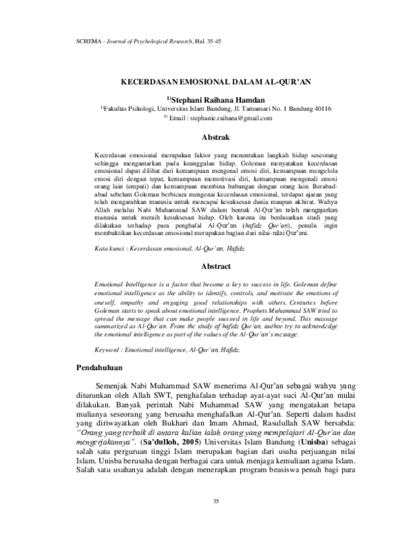 (PDF) Kecerdasan Emosional Dalam Al-Qur’An