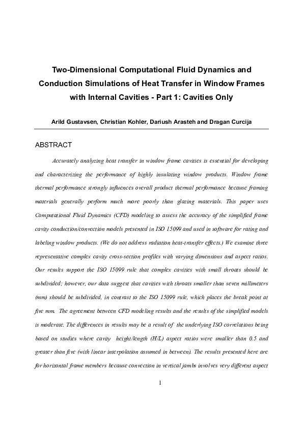 (PDF) Two-dimensional computational fluid dynamics and conduction ...