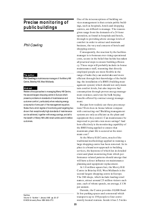 (PDF) Precise monitoring of public buildings