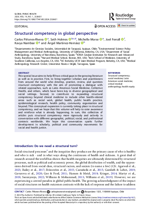(PDF) Structural competency in global perspective