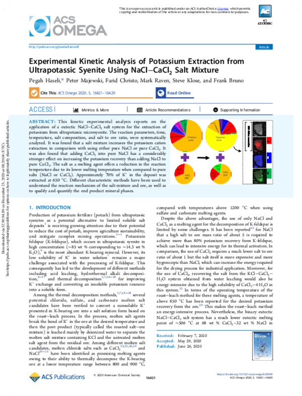 (PDF) Experimental Kinetic Analysis of Potassium Extraction from ...
