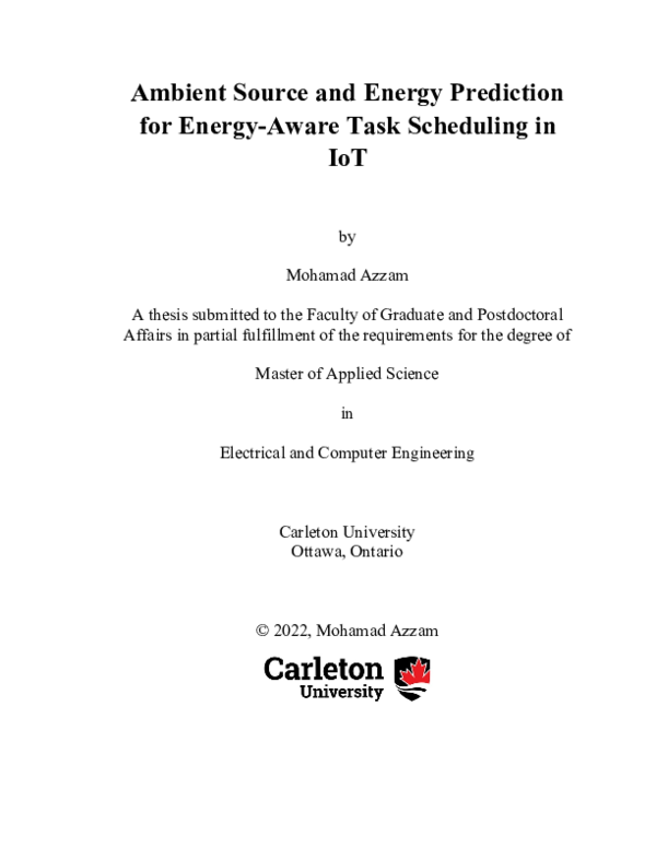 (PDF) Ambient Source and Energy Prediction for Energy-Aware Task Scheduling in IoT | Mohamad ...