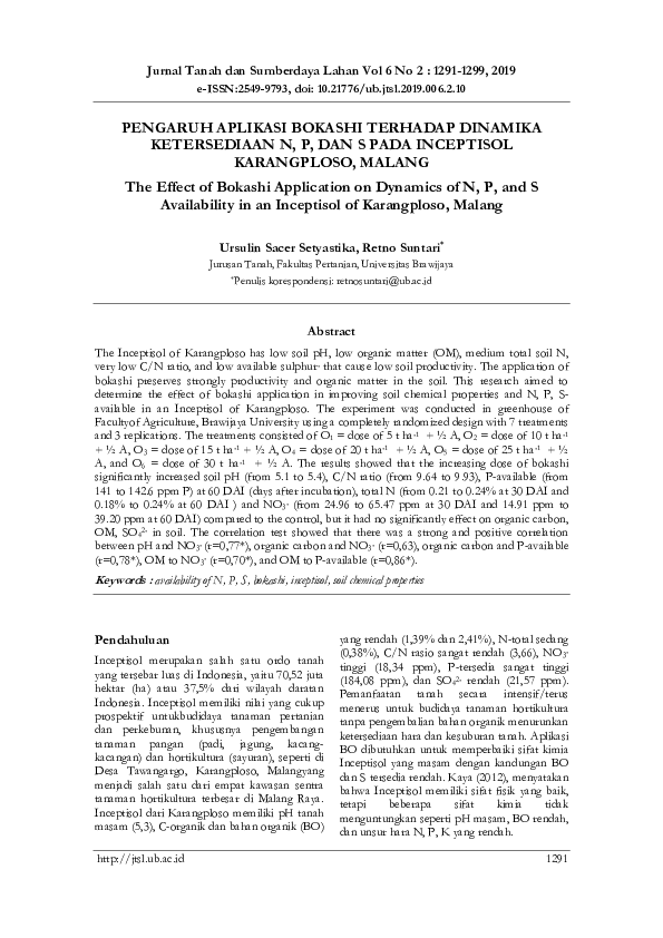 (PDF) Pengaruh Aplikasi Rhizobium Indigen Terhadap Pertumbuhan Kedelai Pada Entisol Dan Inceptisol