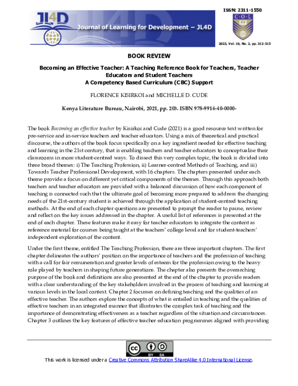 (PDF) Becoming An Effective Teacher: A Teaching Reference Book for ...