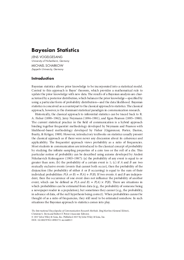 (PDF) Bayesian Statistics