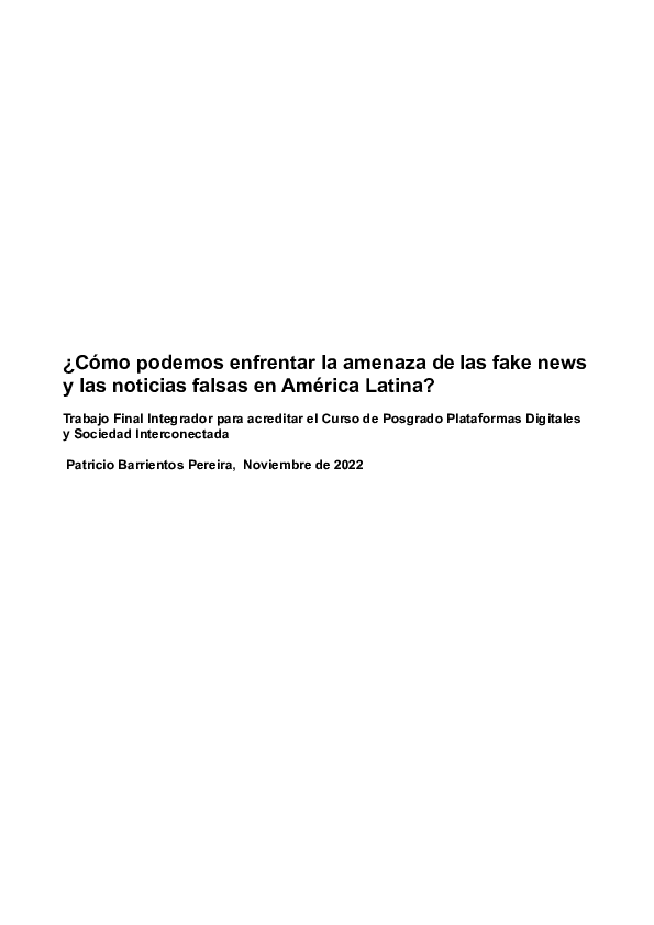 (DOC) Cómo podemos enfrentar la amenaza de las fake news y las noticias ...