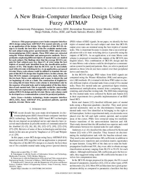 (PDF) A new brain-computer interface design using fuzzy ARTMAP | Palaniappan Ramaswamy ...