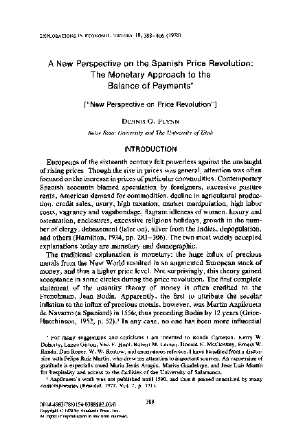 (PDF) A new perspective on the spanish price revolution: The monetary ...
