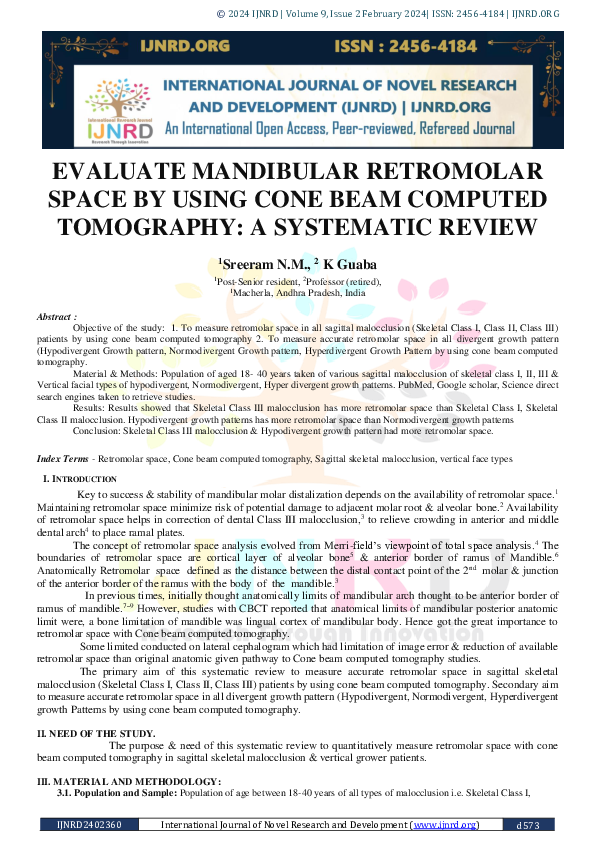 Pdf Evaluate Mandibular Retromolar Space By Using Cone Beam Computed