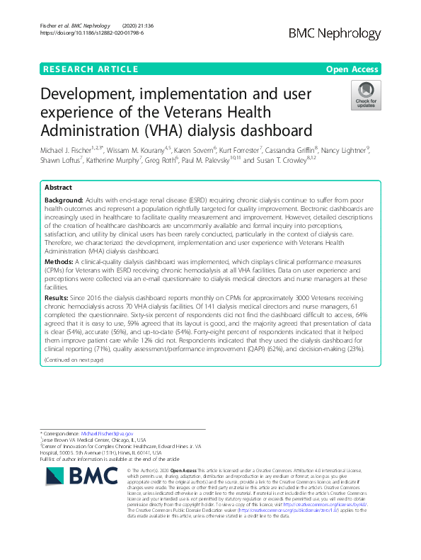 (PDF) Development, implementation and user experience of the Veterans ...