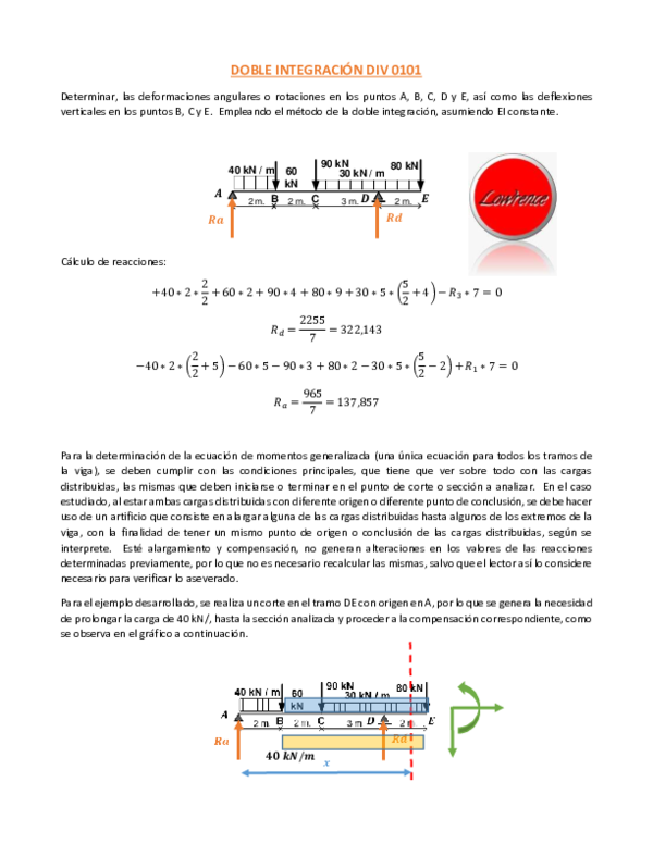 (PDF) Deflexiones en vigas por el método de Doble Integración DIV010124
