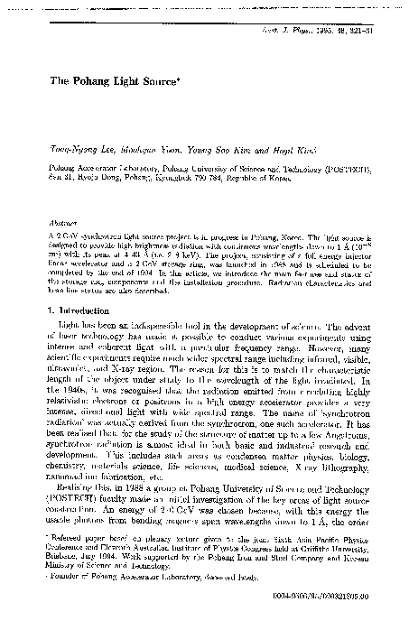 (PDF) The Pohang Light Source