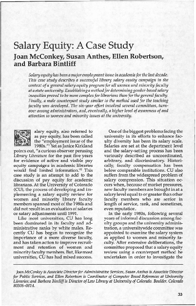 (PDF) Salary Equity: A Case Study