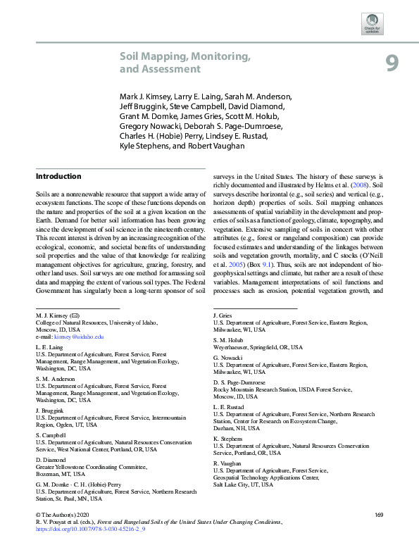 (PDF) Soil Mapping, Monitoring, and Assessment | Lindsey Rustad ...