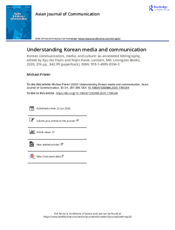 (PDF) Understanding Korean media and communication