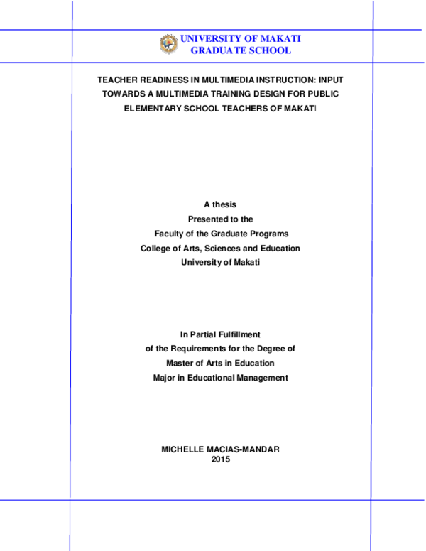 (PDF) UNIVERSITY OF MAKATI GRADUATE SCHOOL TEACHER READINESS IN ...