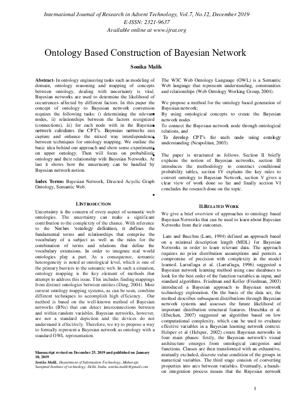 (PDF) Ontology Based Construction of Bayesian Network