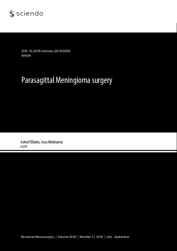 (PDF) Parasagittal Meningioma Surgery