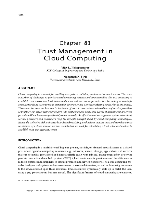 (PDF) Trust Management in Cloud Computing
