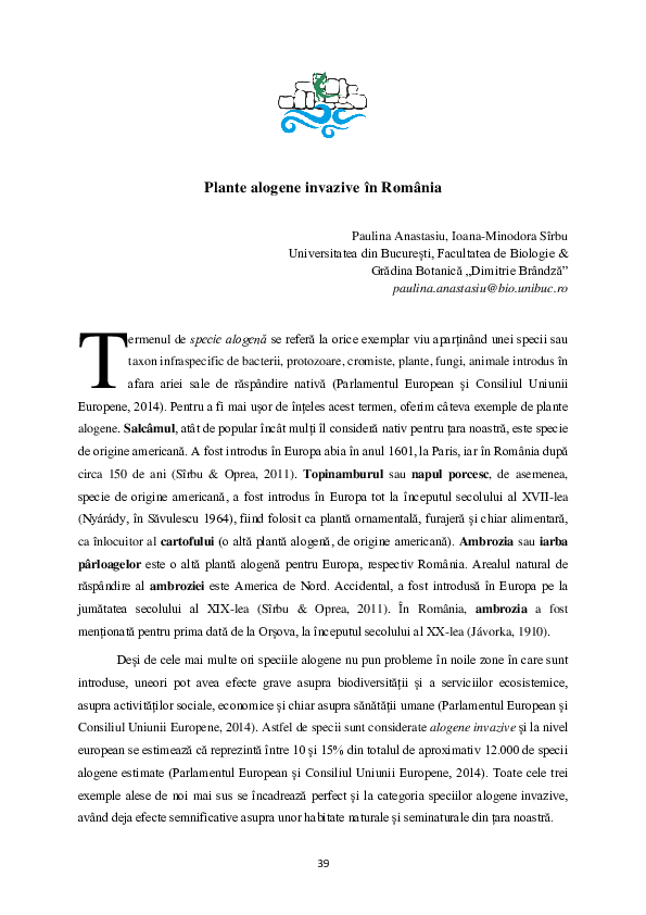 (PDF) Plante alogene invazive în România