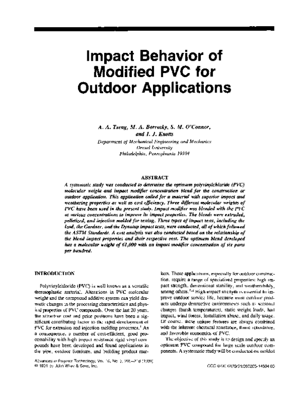(PDF) Impact behavior of modified PVC for outdoor applications