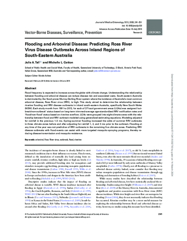 (PDF) Flooding and Arboviral Disease: Predicting Ross River Virus ...