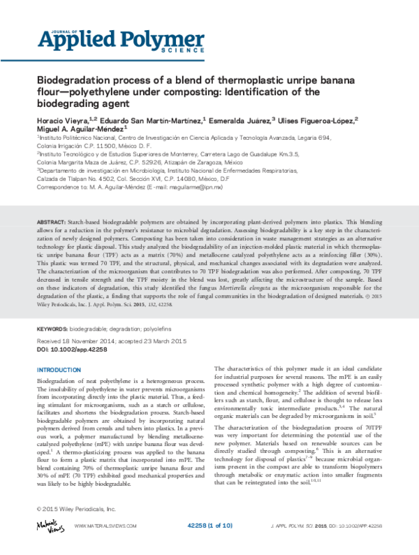 (PDF) Biodegradation process of a blend of thermoplastic unripe banana ...