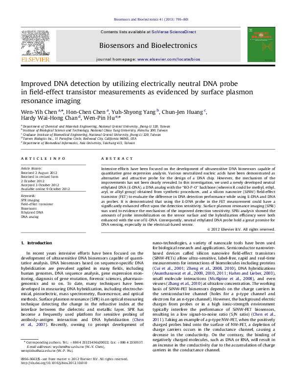 (PDF) Improved DNA detection by utilizing electrically neutral DNA probe in field-effect ...