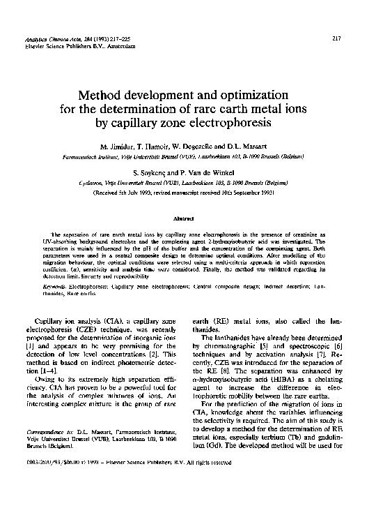 (PDF) Method development and optimization for the determination of ...