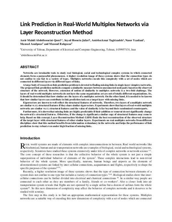 (PDF) Link Prediction in Real-World Multiplex Networks via Layer ...