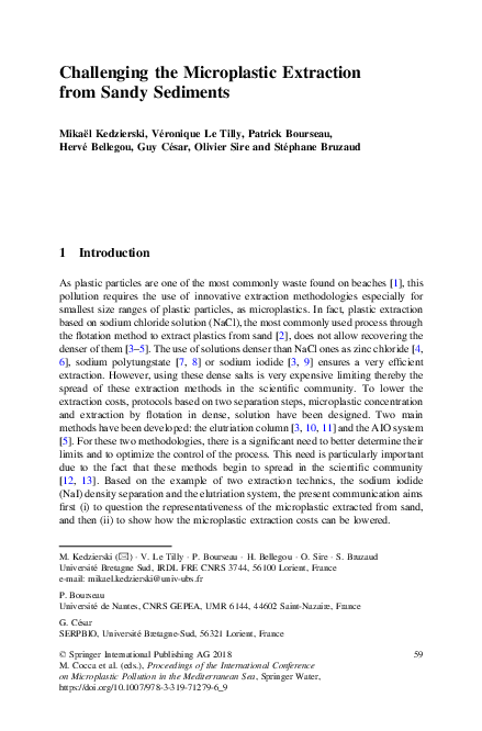 (PDF) Challenging the Microplastic Extraction from Sandy Sediments
